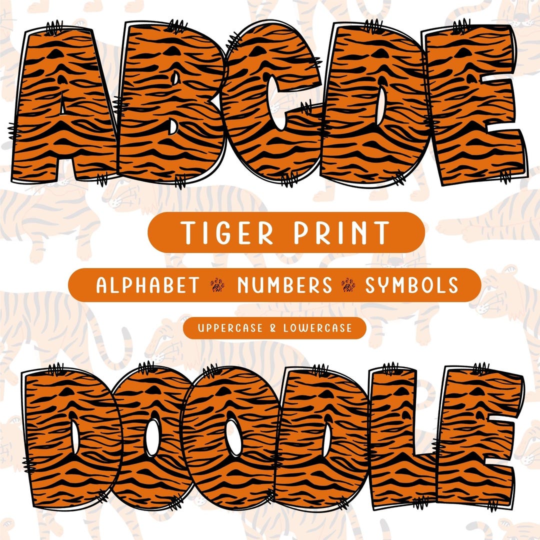 Tiger Print Alphabet Letters | Tiger Clipart | Alphabet PNG | Alphabet ...