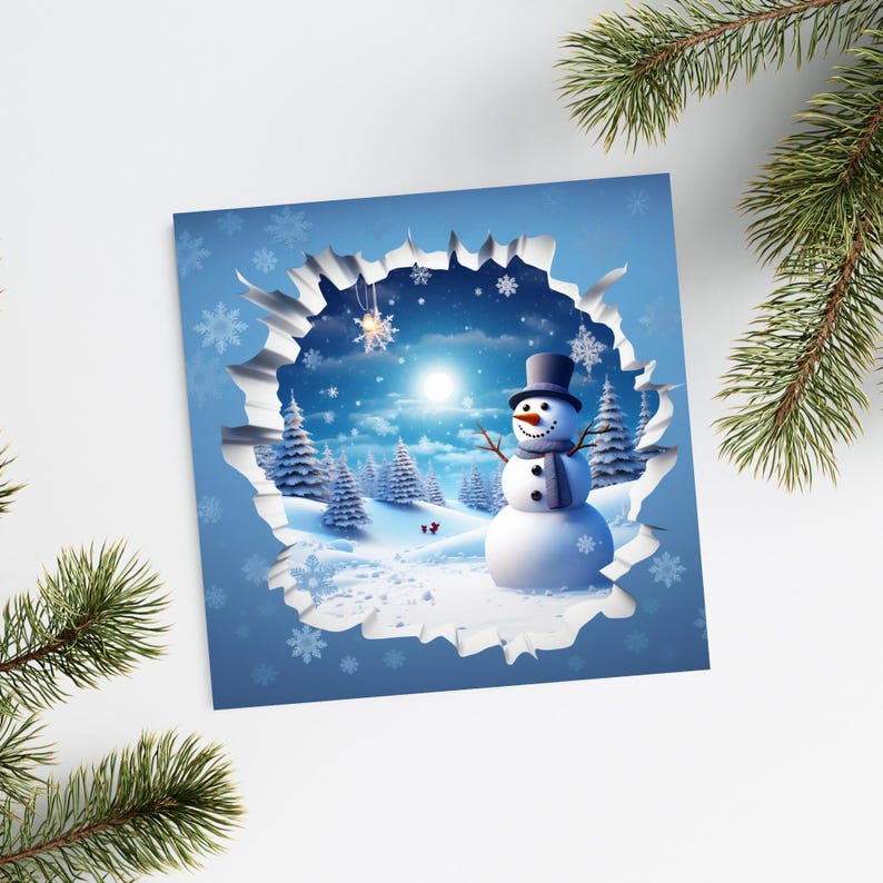Snowman Snow Wall Scenes | Digital Paper Pack | Christmas Scene ...