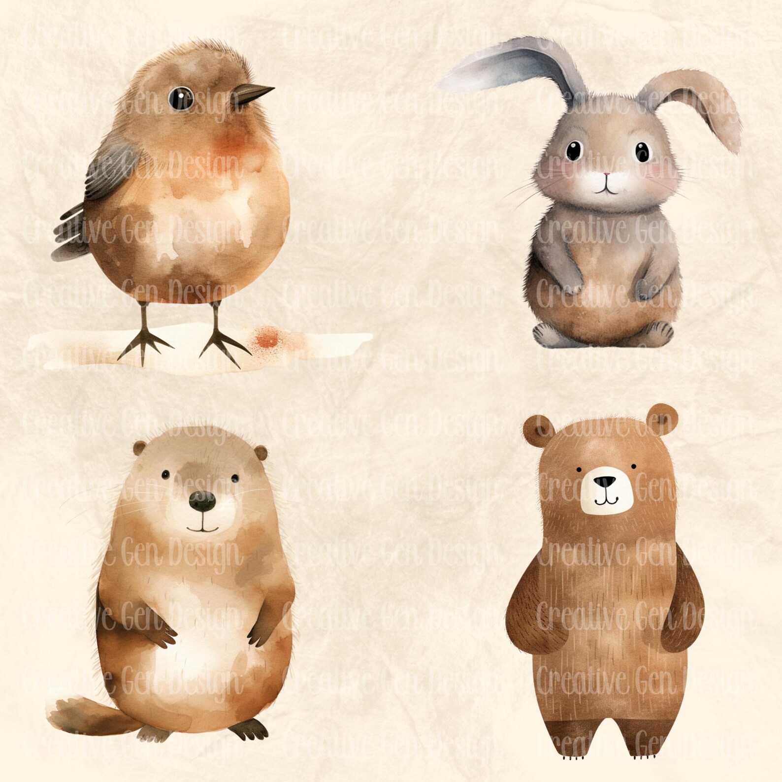 Watercolor Baby Woodland Animals | Cute Animals Clipart | Clipart ...
