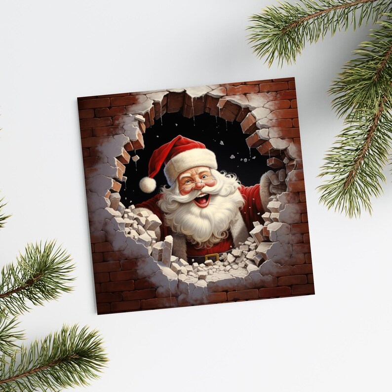 3D Christmas Santa Digital Paper Pack: Breakthrough Design (digital ...
