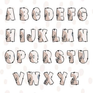 Boho Doodle Letters Alphabet PNG Vol. 5 | Boho Clipart | Alpha Bundle ...