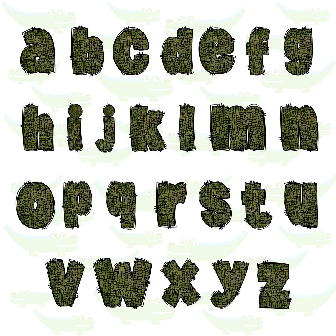 Crocodile Print Alphabet Letters | Crocodile Clipart | Alphabet PNG ...