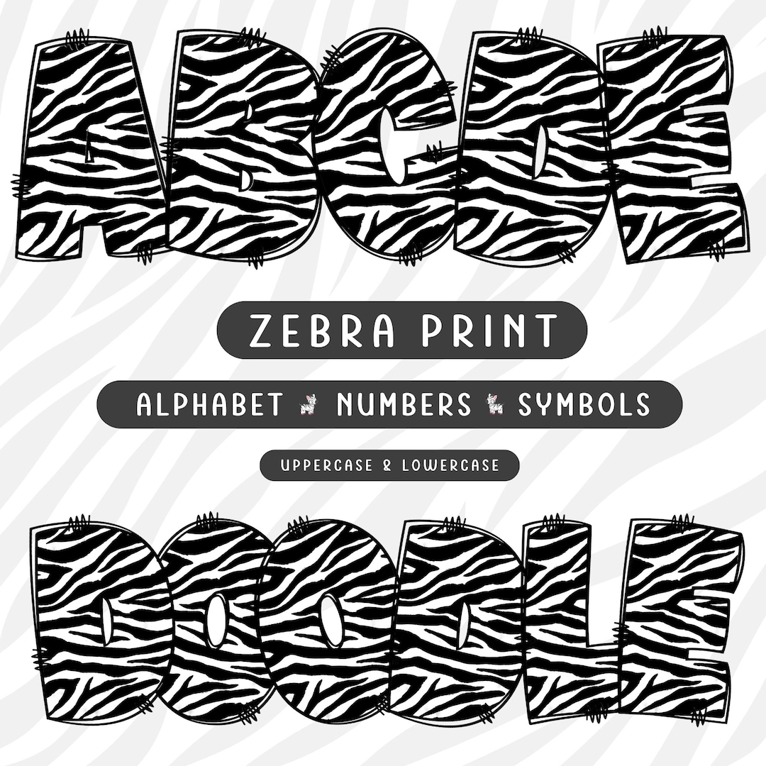 Zebra Print Alphabet Letters | Zebra Clipart | Alphabet PNG | Alphabet ...