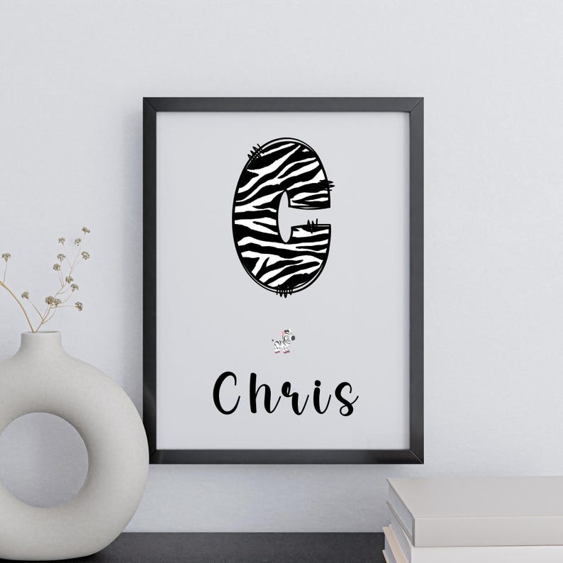 Zebra Print Alphabet Clipart: Doodle Animal Letters (PNG Digital ...