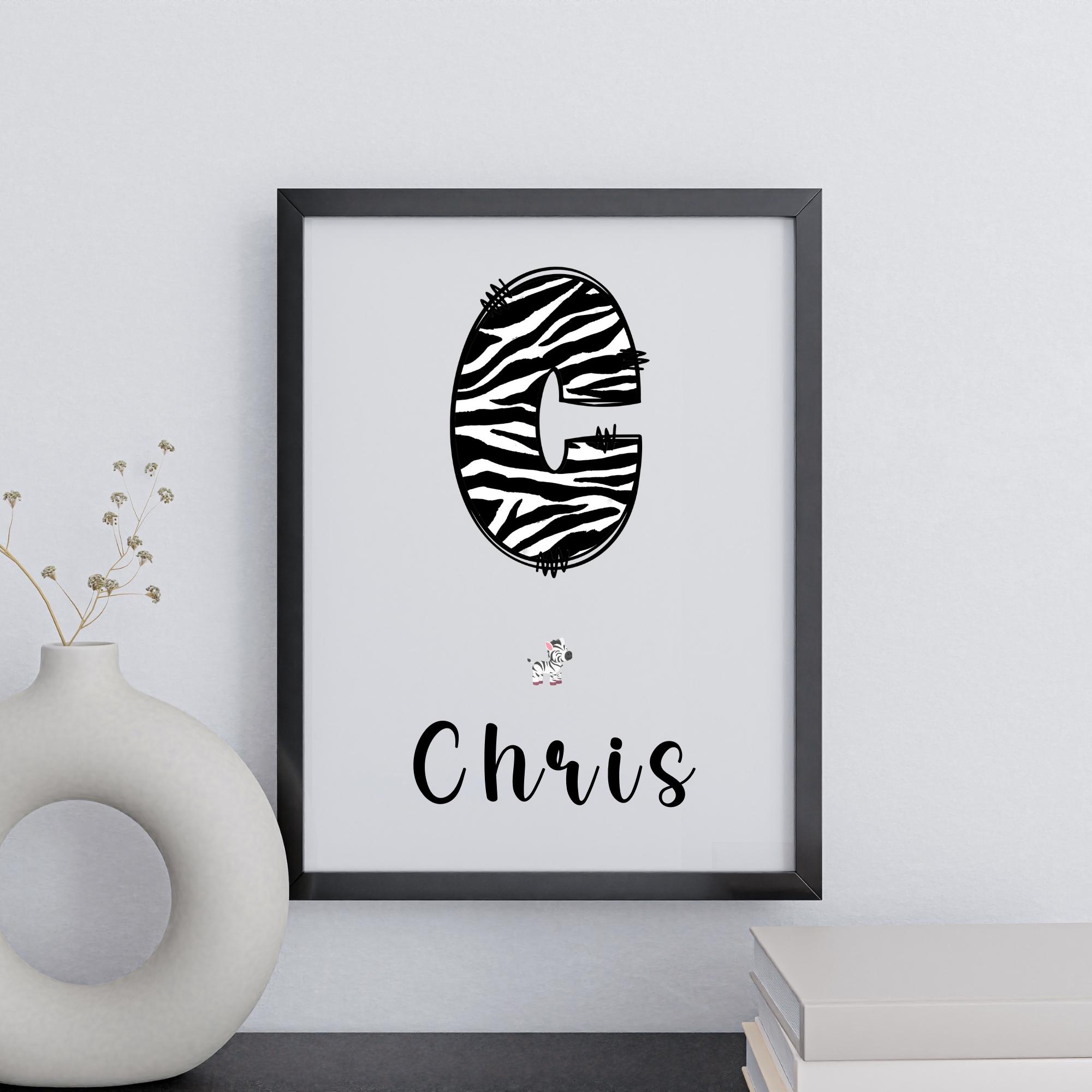 Zebra Print Alphabet Clipart: Doodle Animal Letters (PNG Digital ...