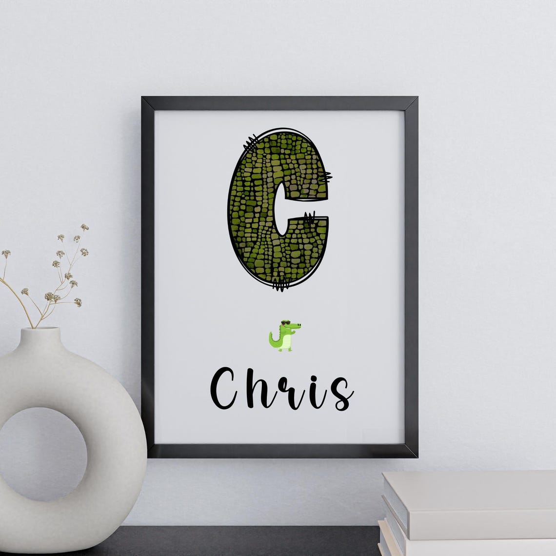 Crocodile Print Alphabet Clipart: Reptile Doodle Letters (PNG Digital ...
