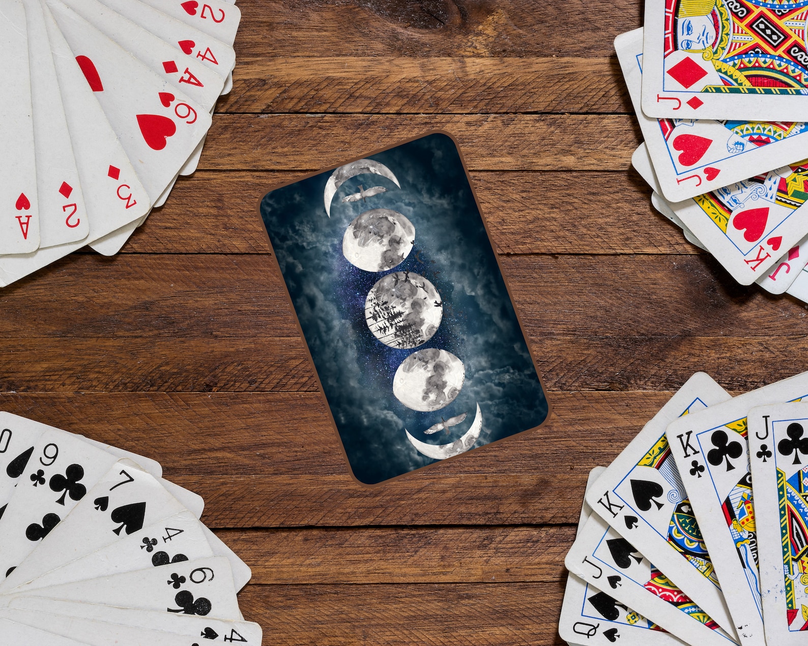Moon Phases Playing Cards - Etsy
