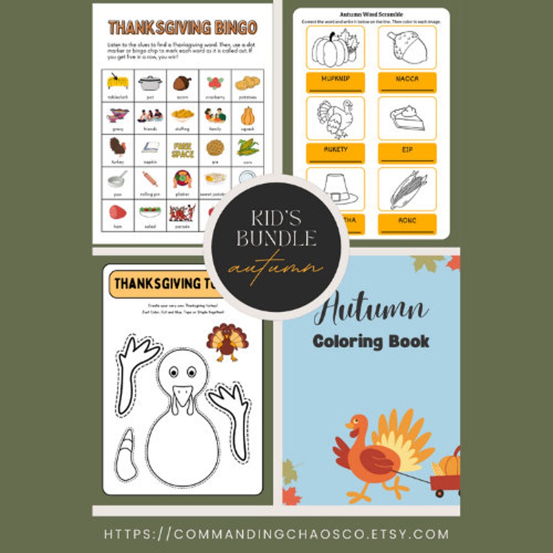 Kid's Autumn Activities Bundle - Etsy
