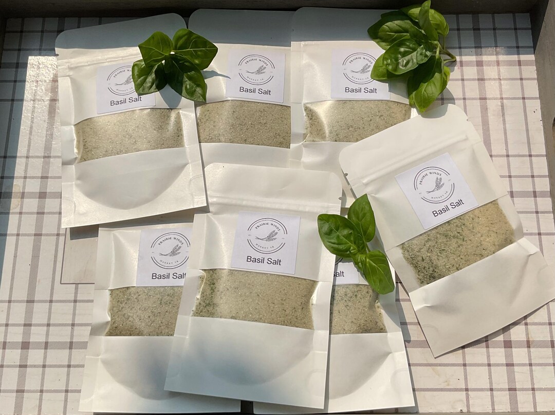 Basil Sea Salt - Artisanal Gourmet Herbed Seasoning Salts, Cooking ...