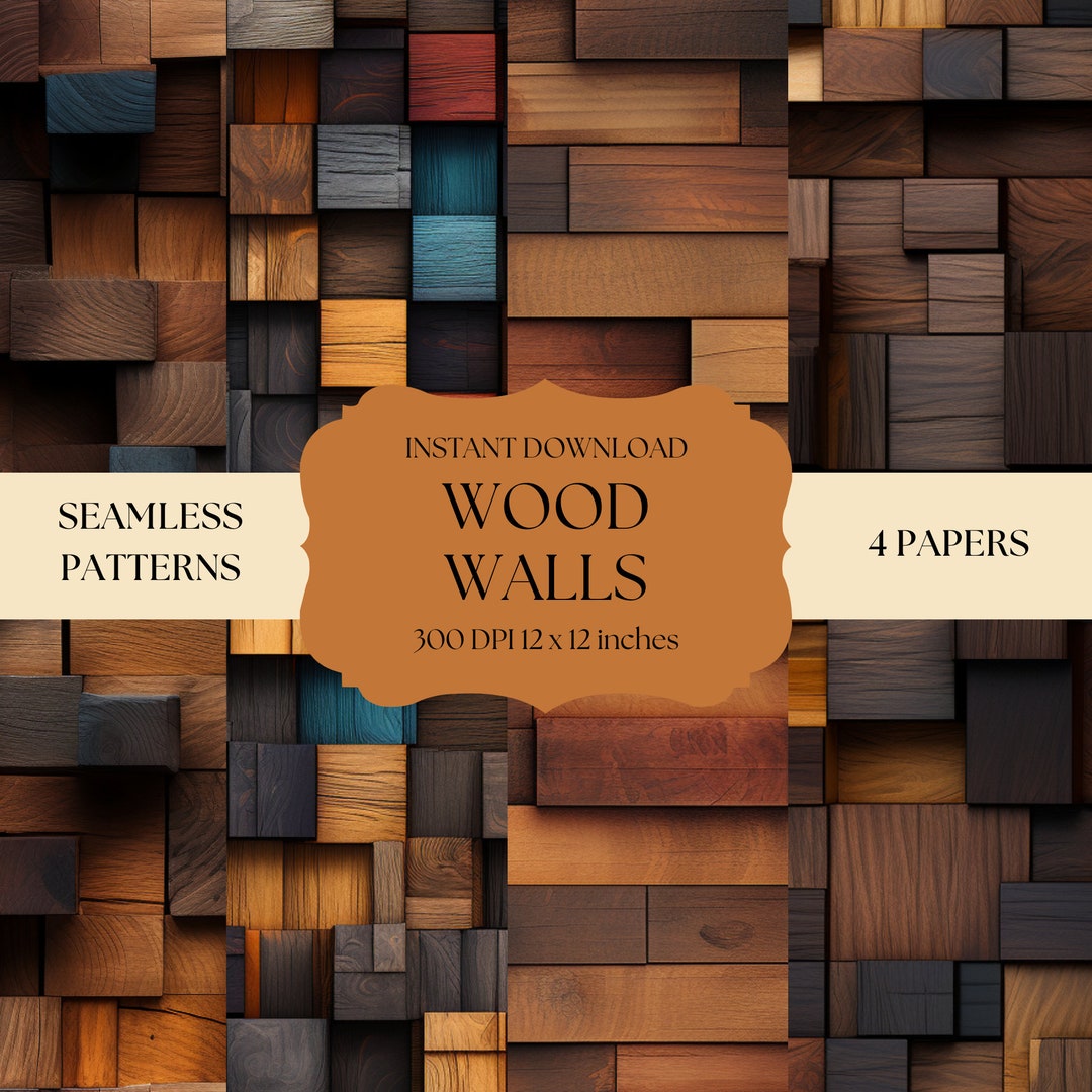 Wood Texture Wall Digital Paper Seamless Pattern Photographic ...