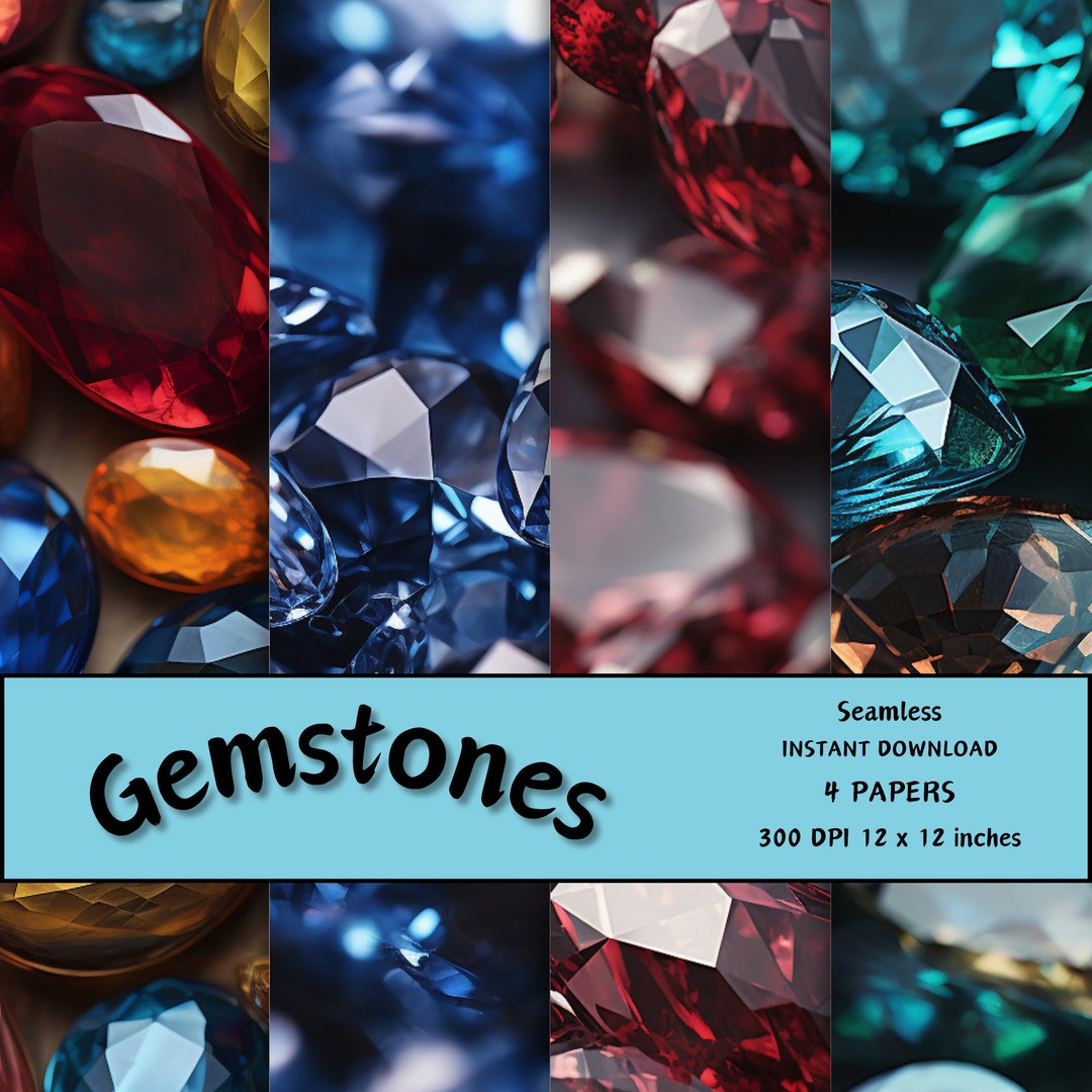 Gemstone Digital Paper Pack: 12x12 Seamless Patterns (instant Download ...
