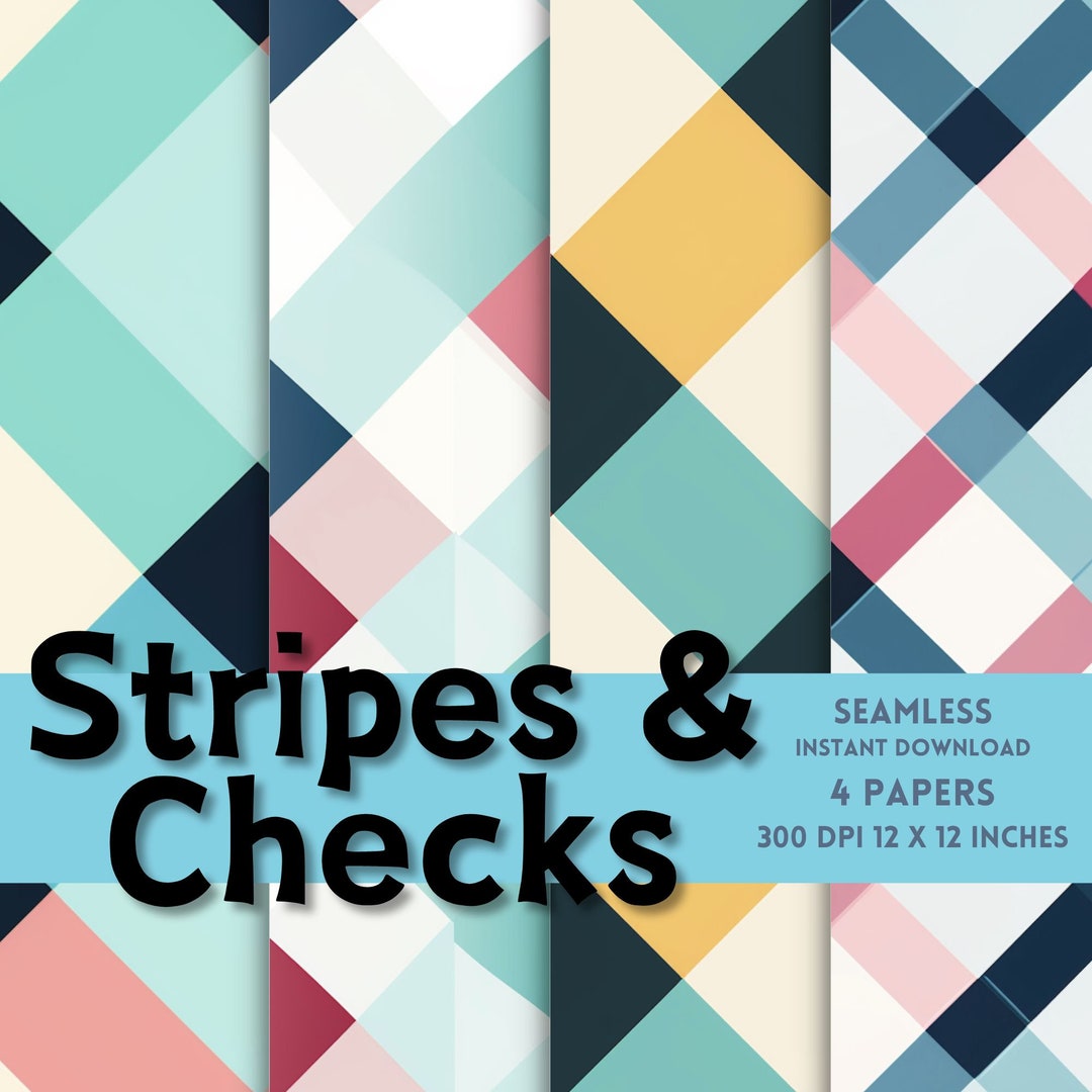 Stripe Background Pastel Paper - 4 Seamless Designs for DIY Scrapbook ...