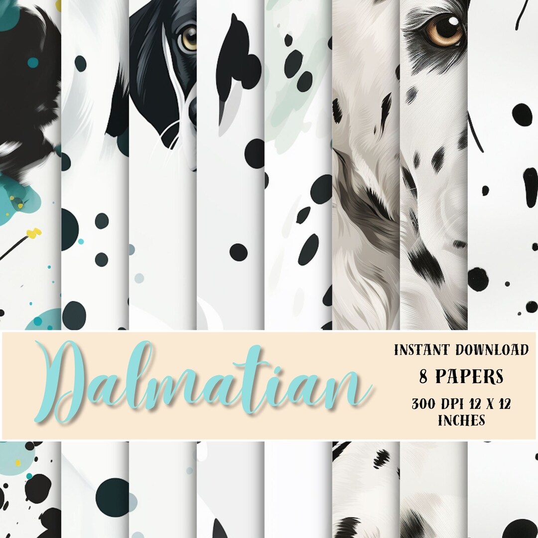 Dalmatian Dog Spots Digital Paper - Unique Designs for Dalmatian Dog ...