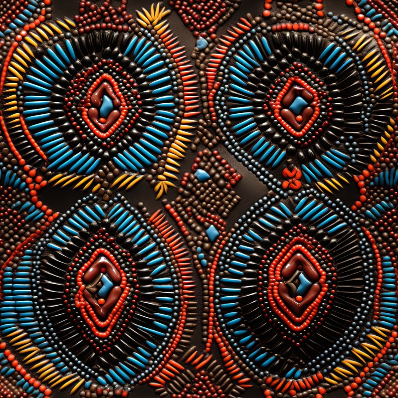 Native American Beadwork Digital Paper - for Card Making Scrapbook ...