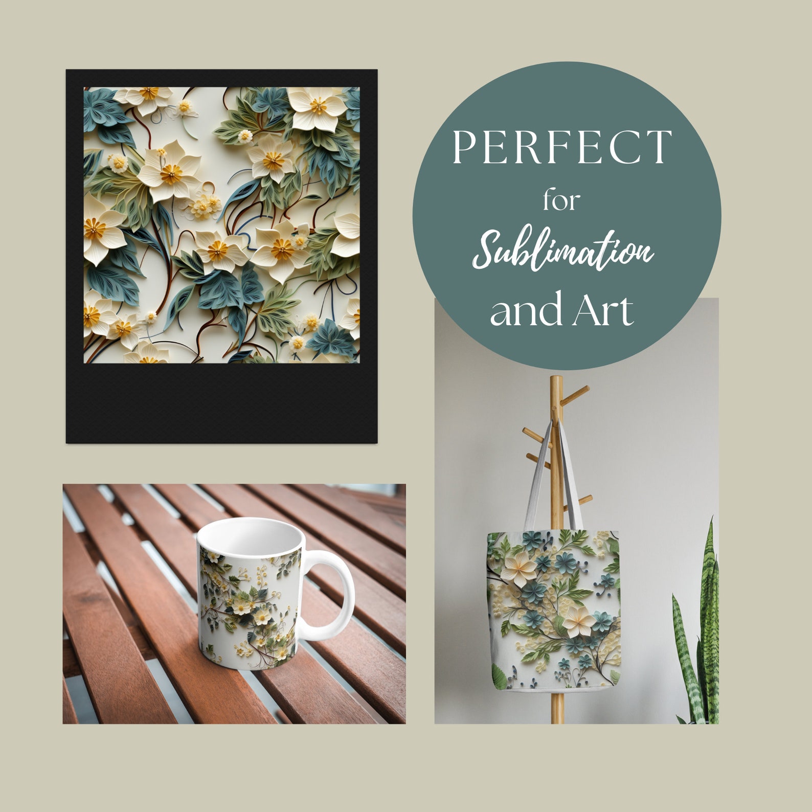 Quilling Art Ivy Vine Pattern Set Seamless Digital Paper for DIY Crafts ...