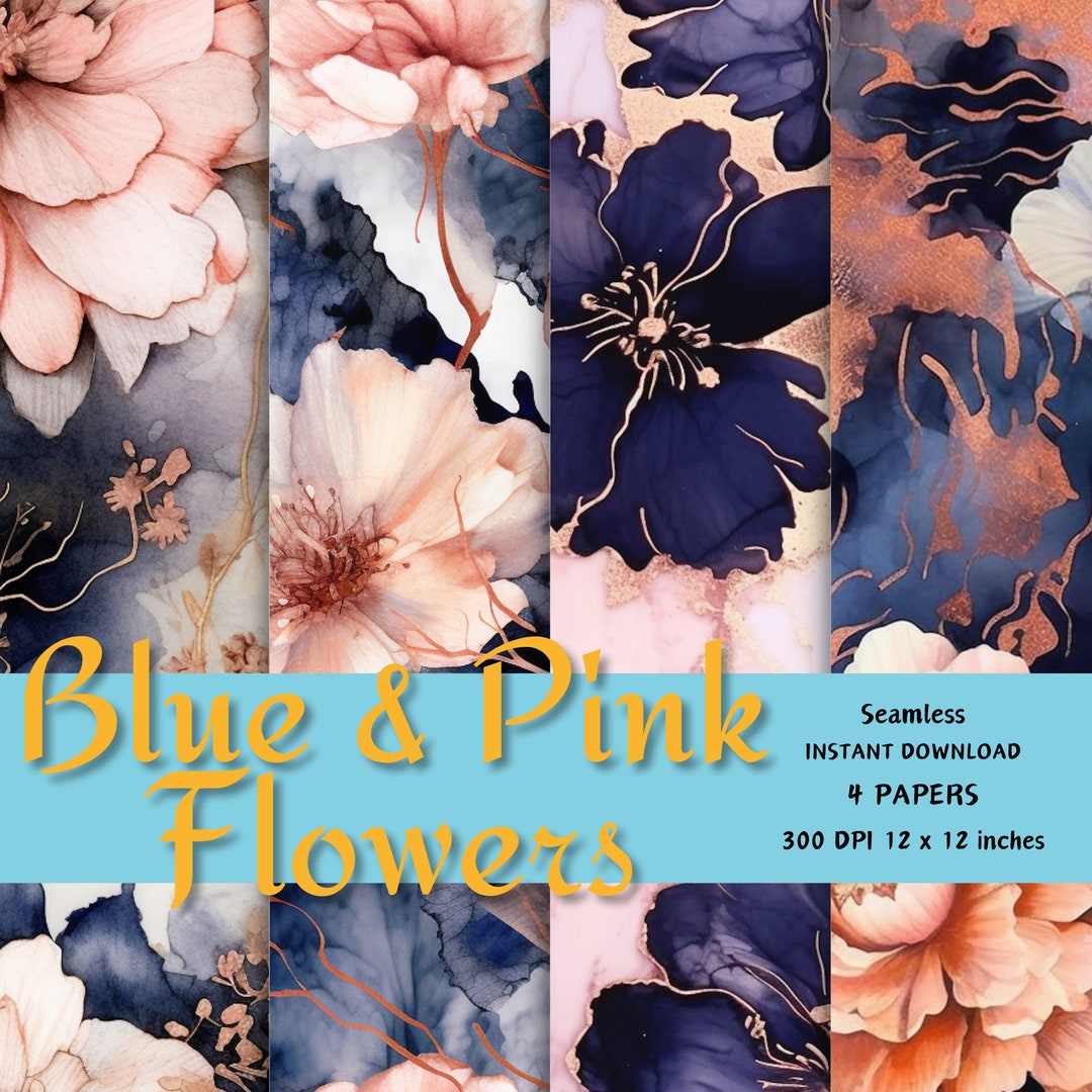 Watercolor Flower Digital Paper: 12x12 Seamless Scrapbook Patterns ...