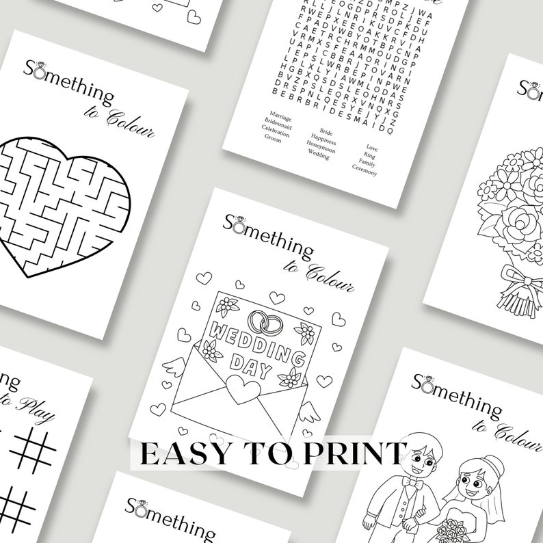 Wedding Activities for Kids | Printable Wedding Activity Kit for Kids ...