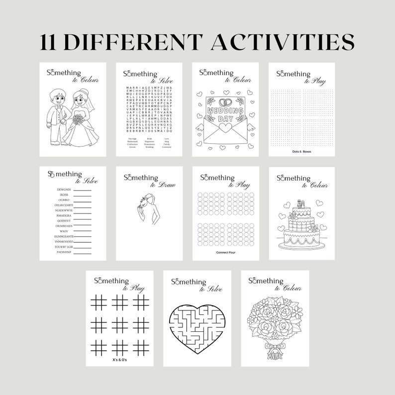 Wedding Activities for Kids | Printable Wedding Activity Kit for Kids ...