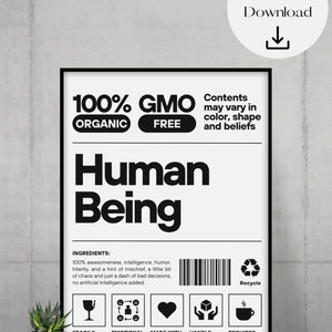 Human Label Digital Poster - Etsy