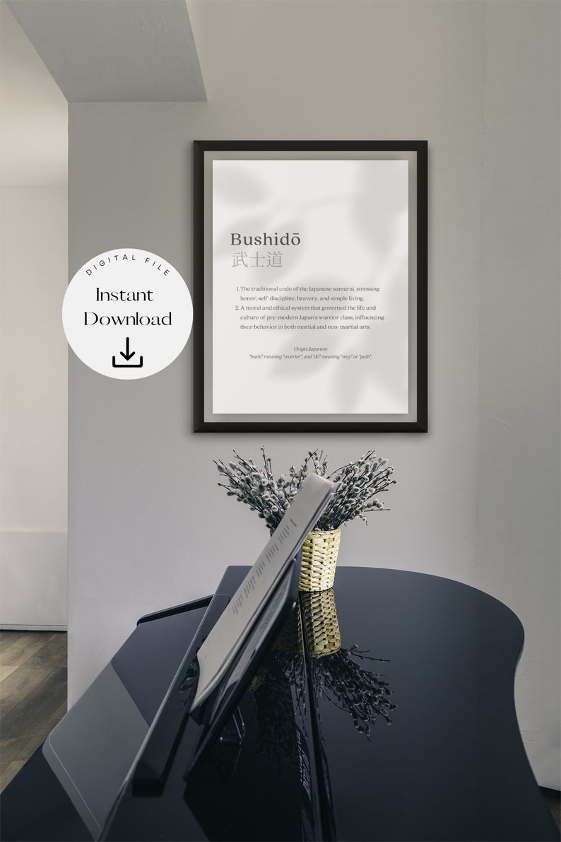 Bushido Code Print, Samurai Ethics Poster, Japanese Warrior Philosophy ...