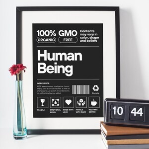 Human Label Digital Poster - Etsy