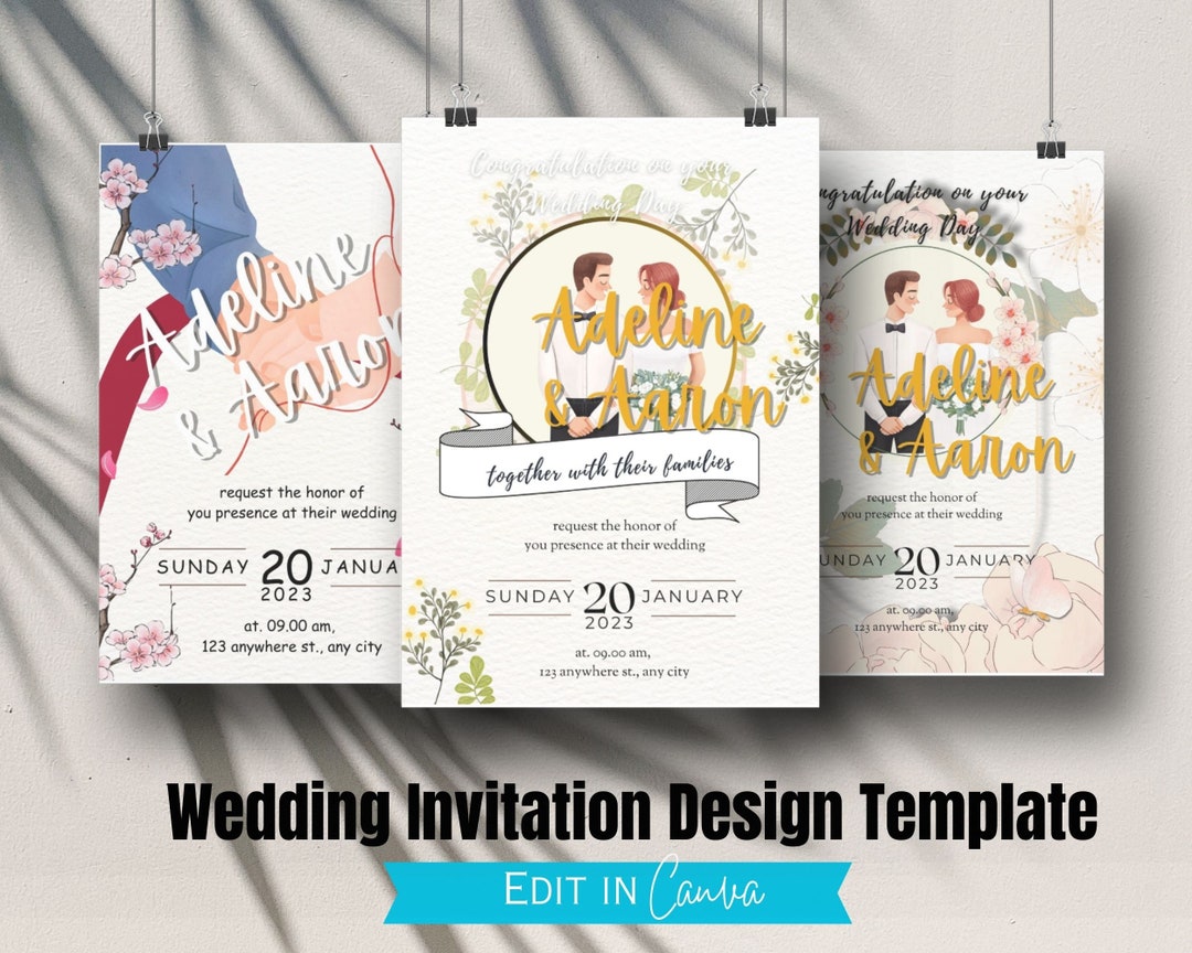 Wedding Invitation Template Design, Instant Download, Printable Wedding ...