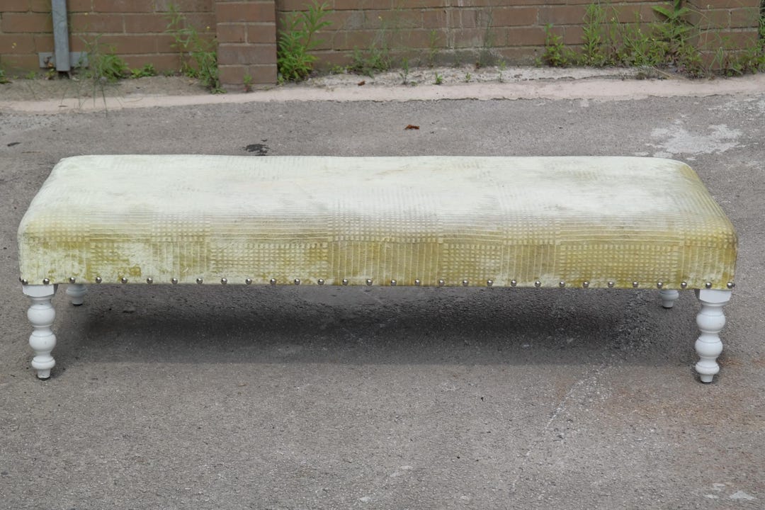 Extra Large George Smith Signature Bench Settee Footstool Ottoman Lime ...