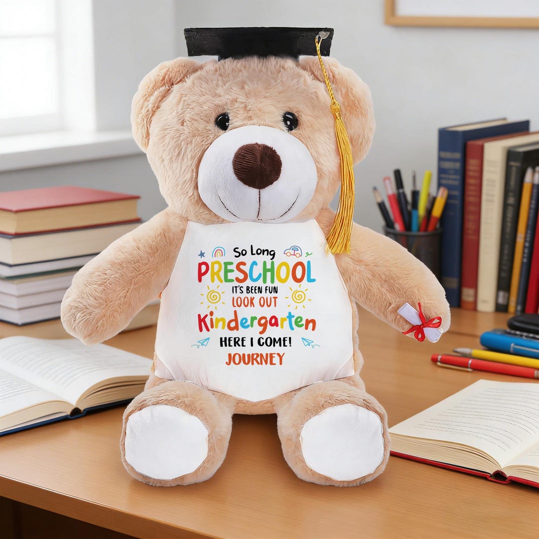 Preschool Graduation Bear,custom Kindergarten Bound Gift,last Day of ...