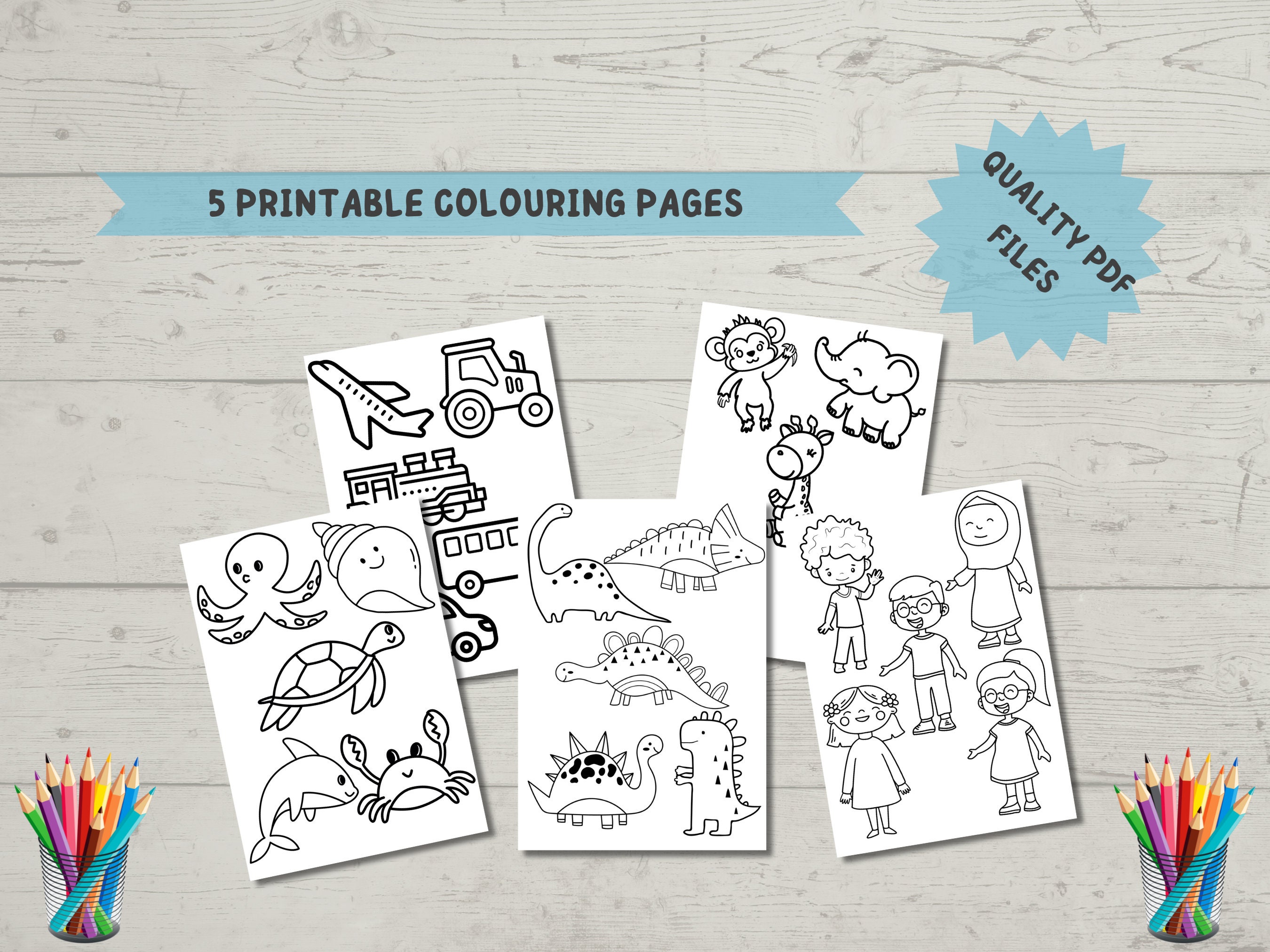 Printable Colouring Pages, Instant Download Colouring Pages, PDF ...