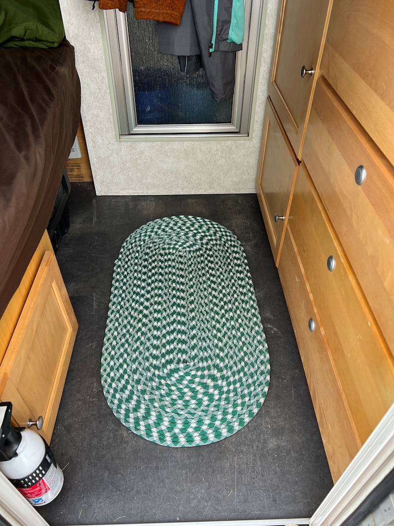 Upcycled Rock Climbing Rope Rug. Handmade Mat for Doorway, Camping ...