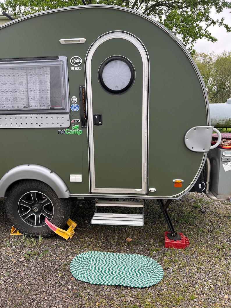 Upcycled Rock Climbing Rope Rug. Handmade Mat for Doorway, Camping ...