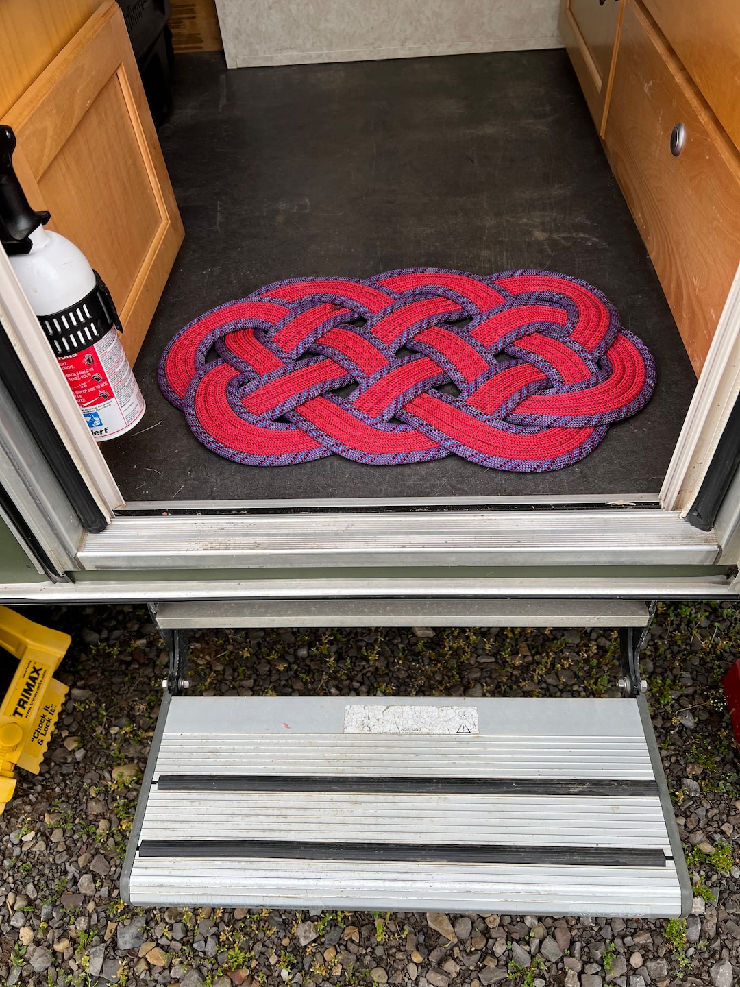 Handmade Decorative Mat Made From Retired Rock Climbing Rope. Doormat ...