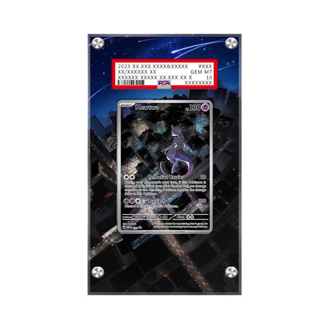 Mewtwo 052 - Pokémon PSA Extended Artwork Protective Card Display Case ...
