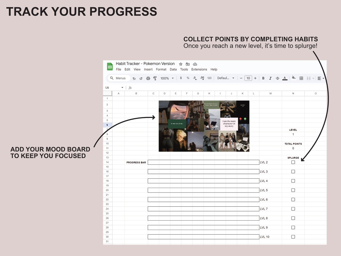 Pokémon Habit Tracker Spreadsheet Kanto Region / 12-month Google Sheets ...