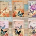 Butterfly Library Pockets & Cards, Loaded Pocket Tags, Floral Ephemera, Junk Journal Pockets ...