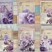 Purple Roses Library Pockets & Cards, Loaded Pocket Tags, Floral ...