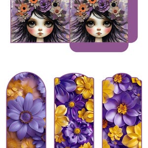 Whimsical Girls Printable Pocket and Tags, Junk Journal Ephemera ...