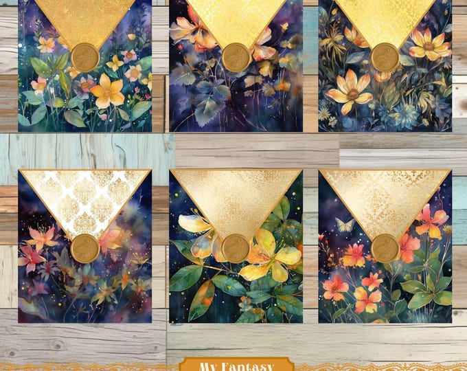 DIY Envelope Kit - Printable Template With Floral Patterns - Easy Cut ...