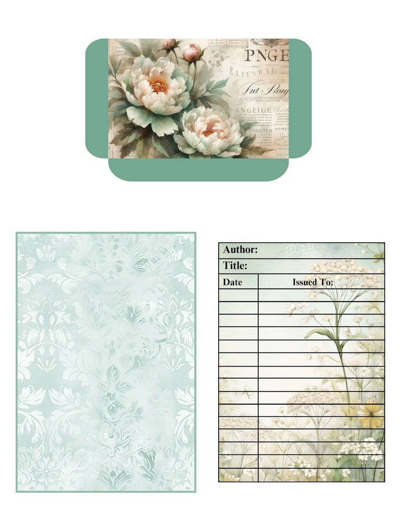 Library Pockets & Cards, Loaded Pocket Tags, Ephemera, Junk Journal Pockets, Embellishments ...