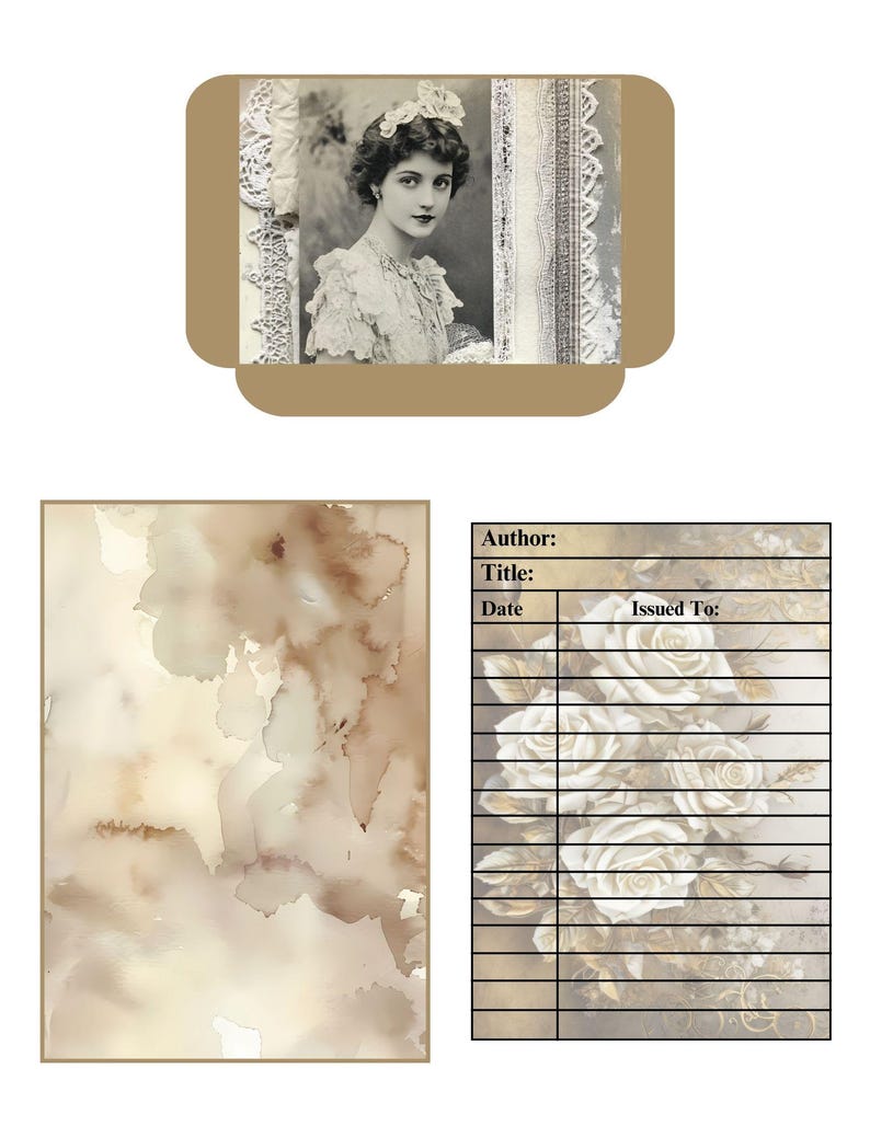 Victorian Women Printable Pockets and Tags, Junk Journal Ephemera (PDF ...