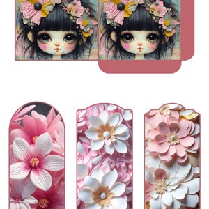 Whimsical Girls Printable Pocket and Tags, Junk Journal Ephemera ...