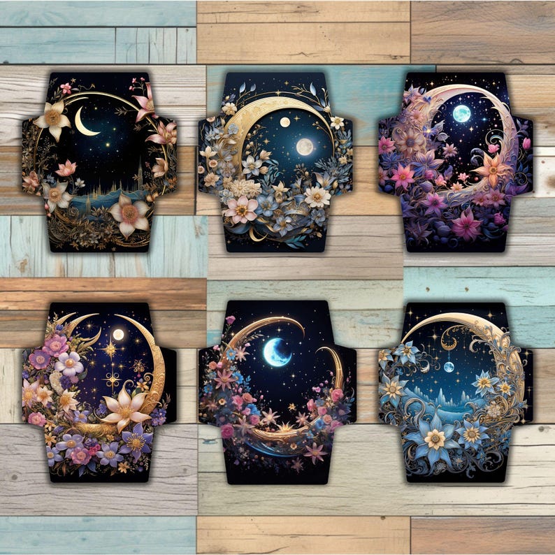 Celestial Flowers Printable Envelopes, Gothic Stationery (digital ...