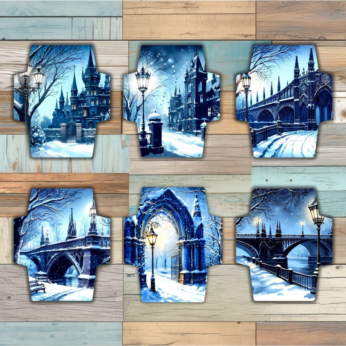 Gothic Winter Printable Envelopes, Dark Stationery Kit (digital ...