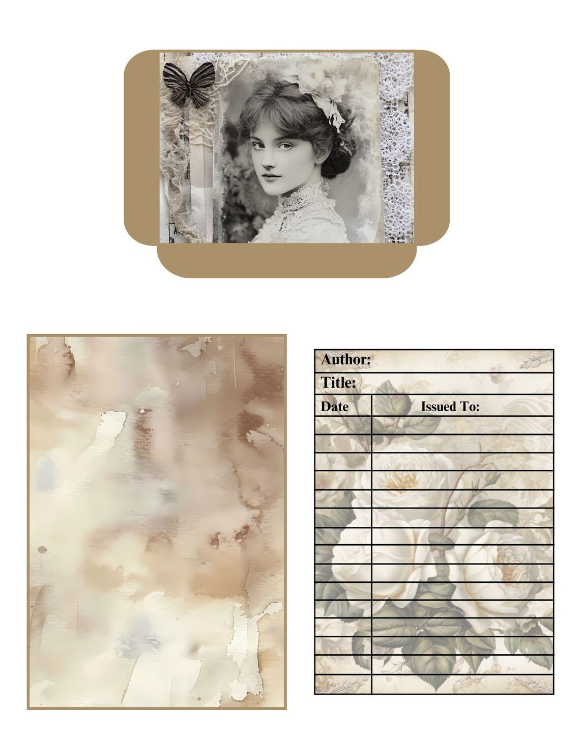 Victorian Women Printable Pockets and Tags, Junk Journal Ephemera (PDF ...