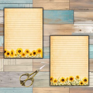 Sunflower Printable Stationery, Floral Letter Writing Paper (PDF) - Etsy