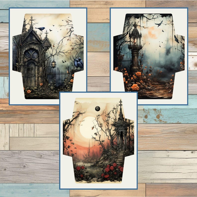 Gothic Gardens Printable Envelopes, Digital Printable Junk Journals ...