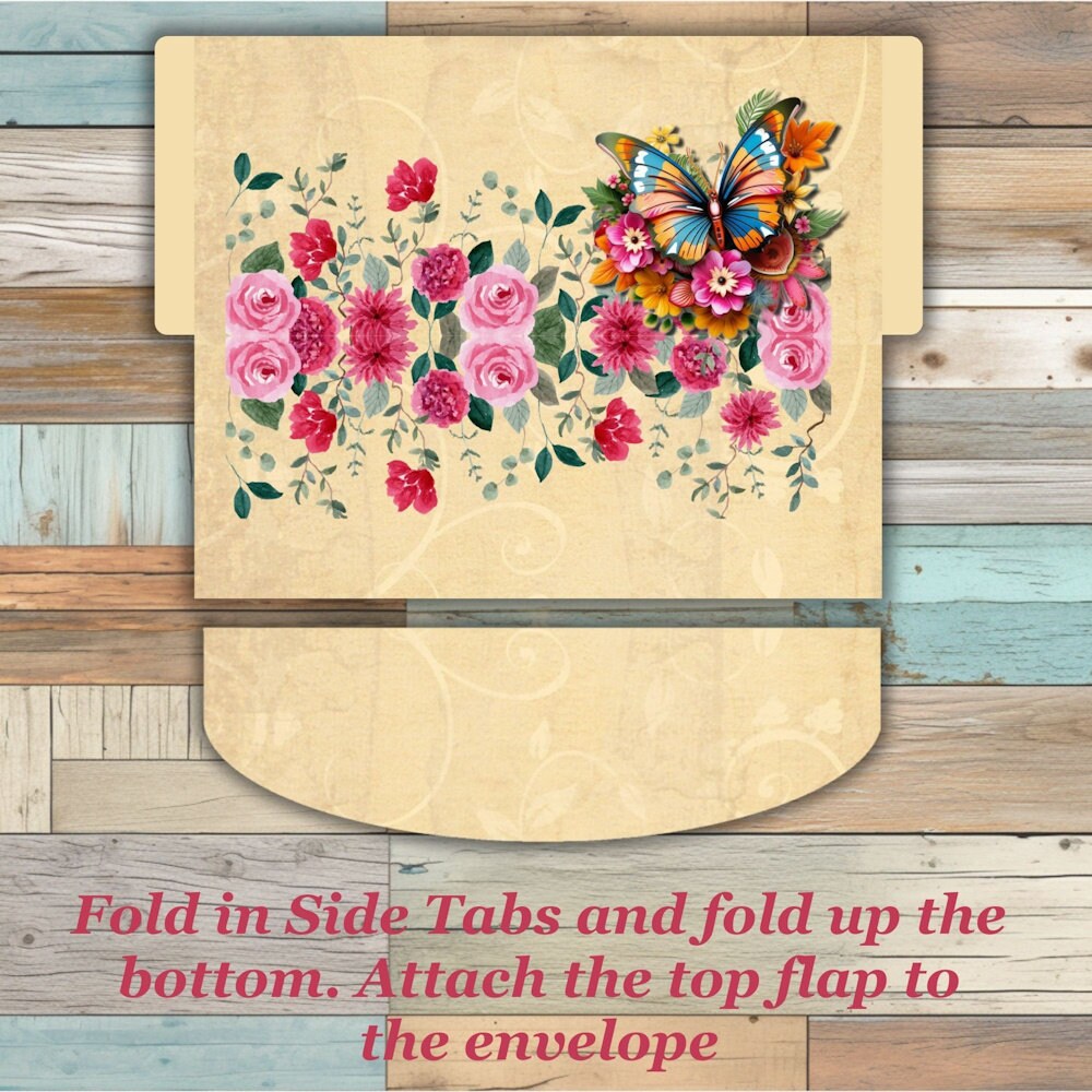 Pink Butterfly Printable Envelopes, Digital Printable Junk Journal ...