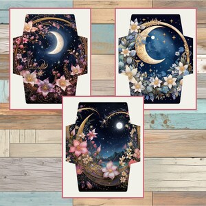 Celestial Flowers Printable Envelopes, Gothic Stationery (digital ...