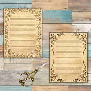 Printable Stationary, Writer's Gift, Victorian Lined Stationary 