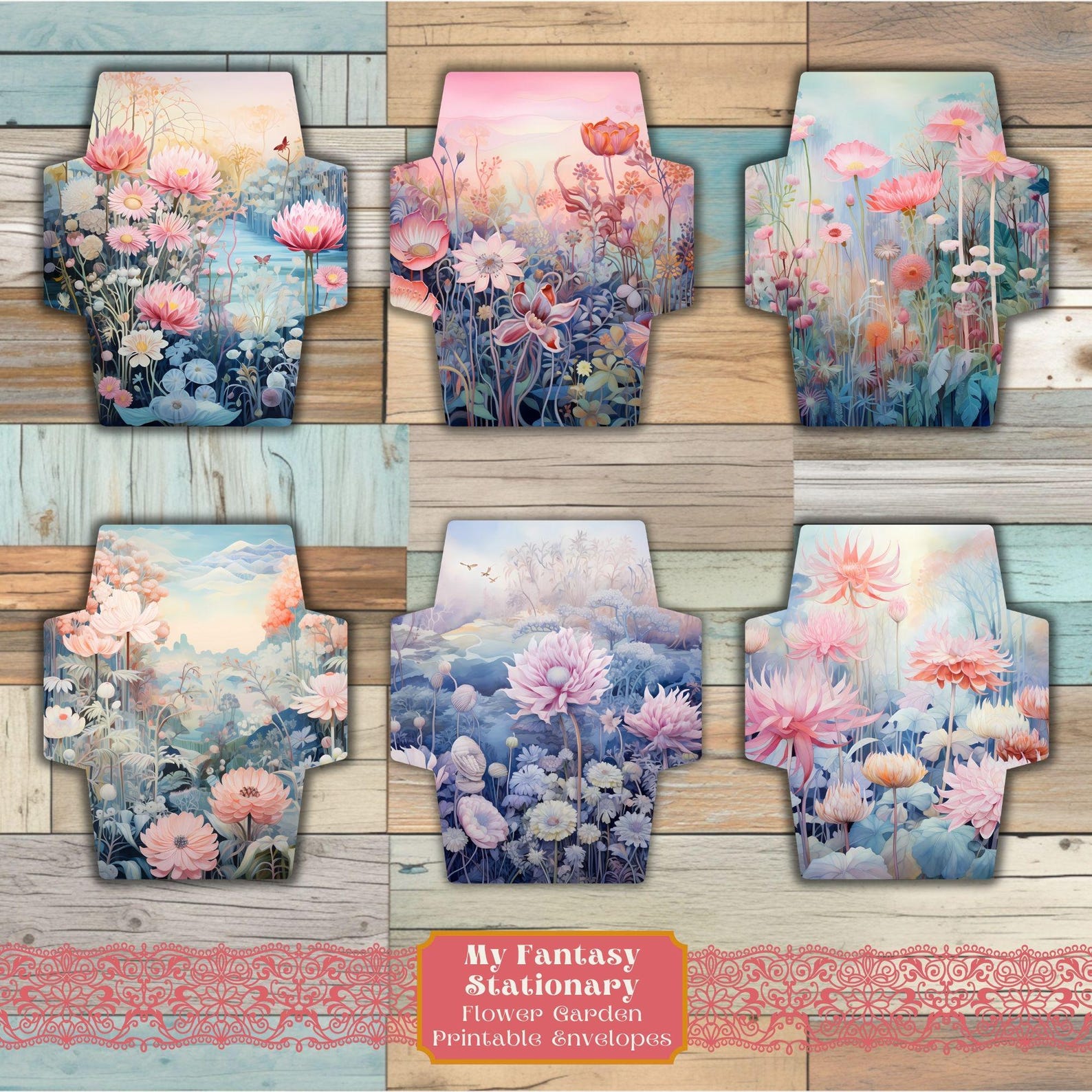 Floral Garden Printable Envelopes, Stationery Kit (digital Download) - Etsy